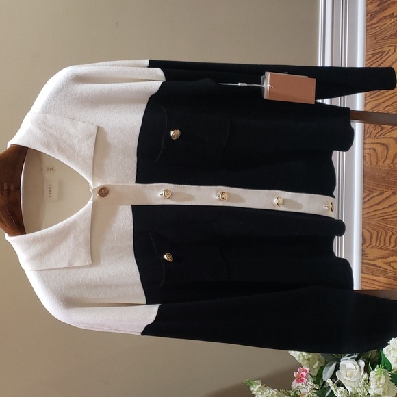 Cyrus | Sweaters | Nwt Xl Cyrus Black And White Sweater With Gold ...